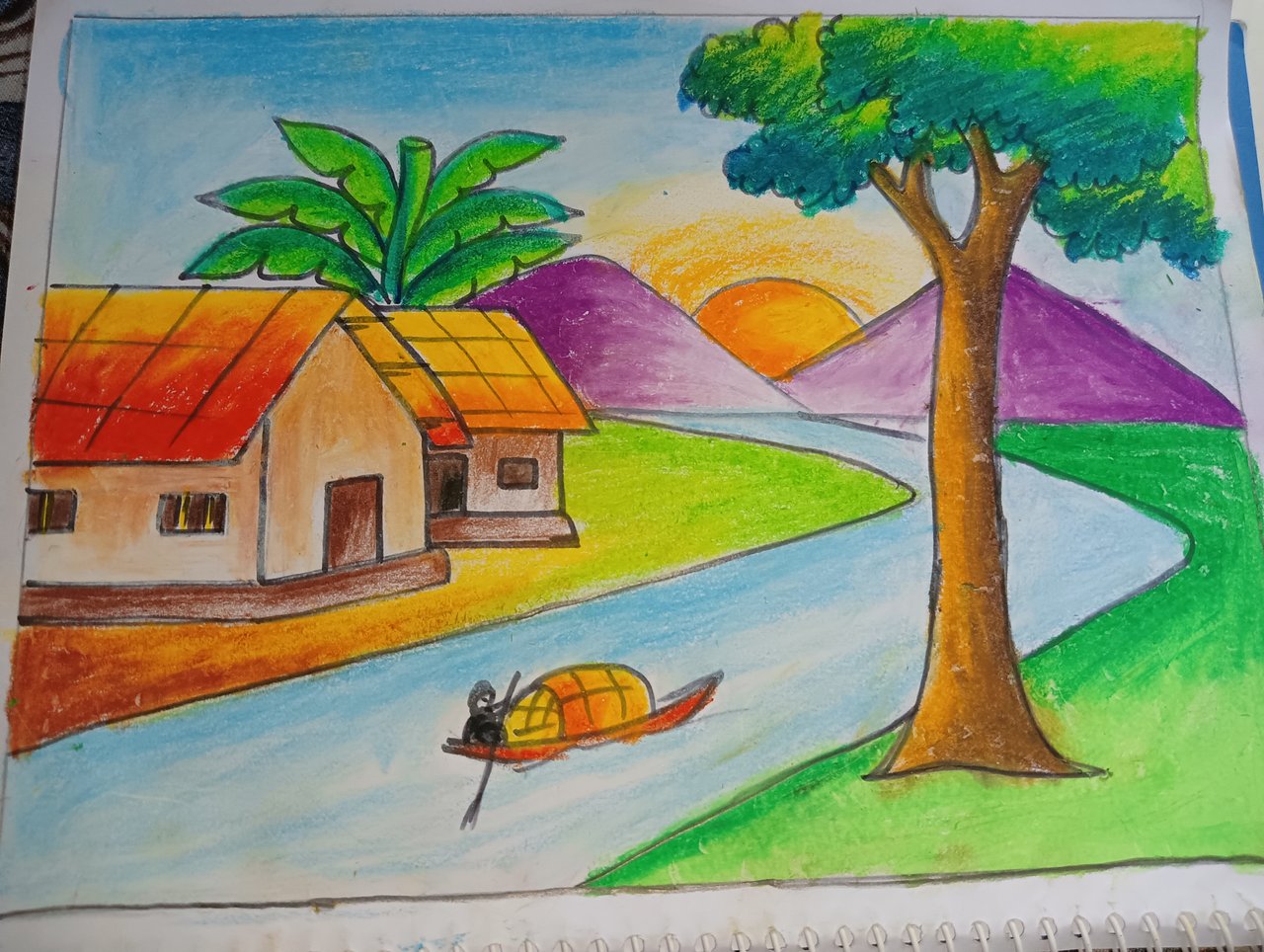 how to draw scenery of