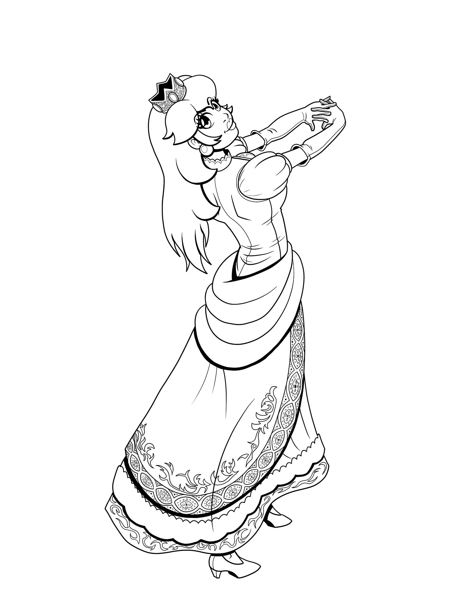 super smash bros princess peach coloring pages