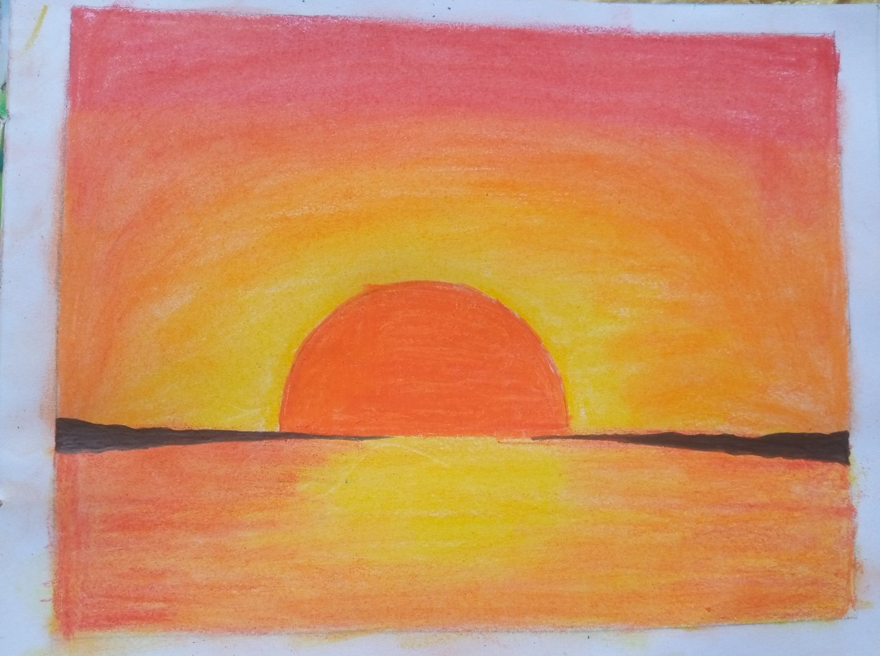 Sunset Drawings In Color Pencil