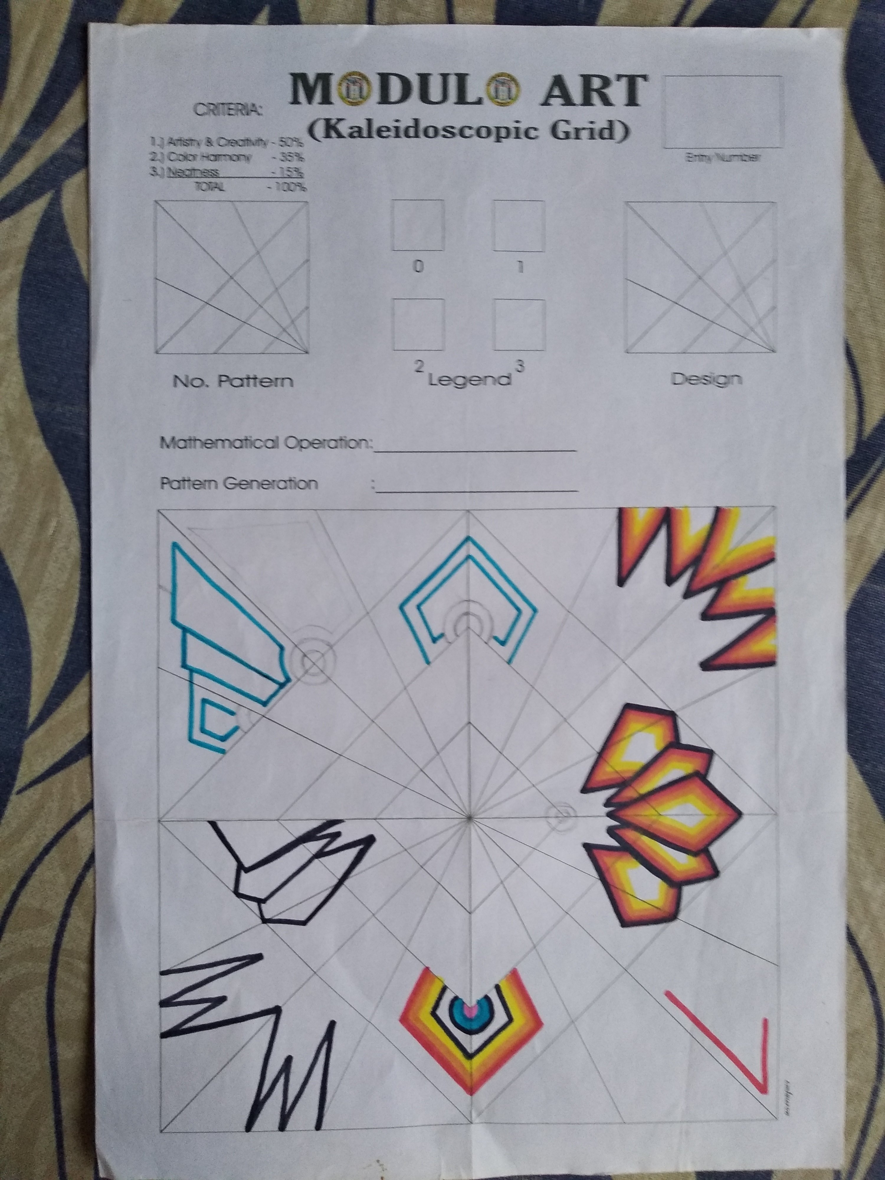 Modulo Art Pattern Kaleidoscopic Grid