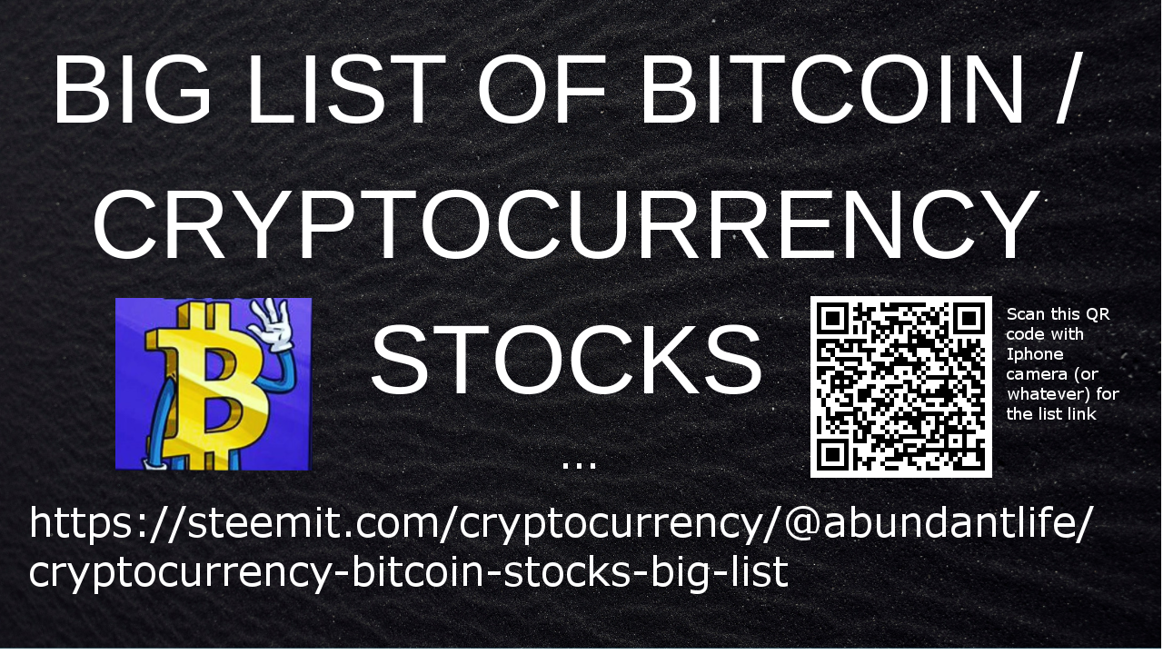 Cryptocurrency / Bitcoin stocks big list — Steemit