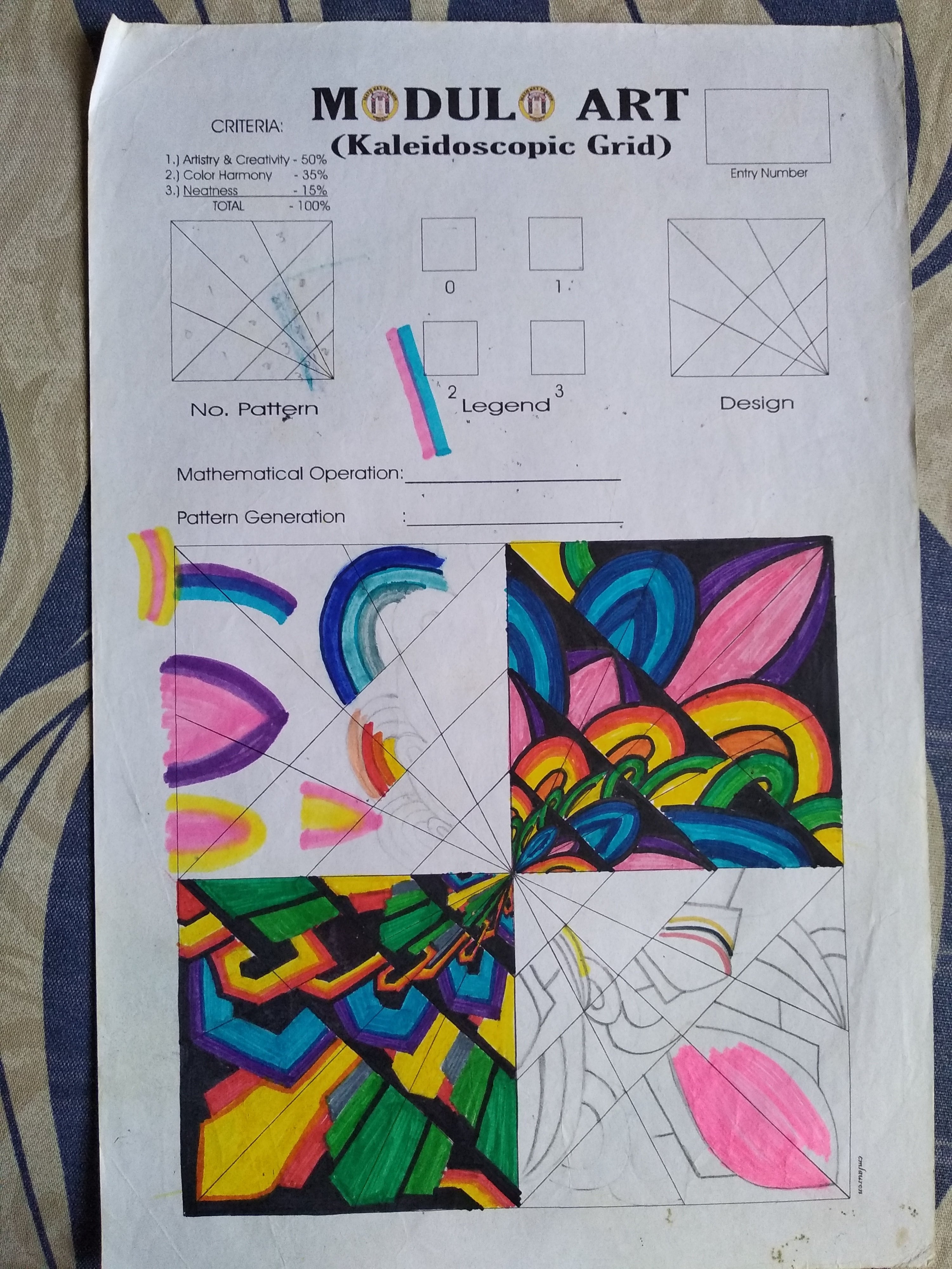 Modulo Art Pattern Kaleidoscopic Grid