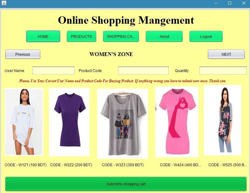 A simple online shopping management system software using java and sql ...