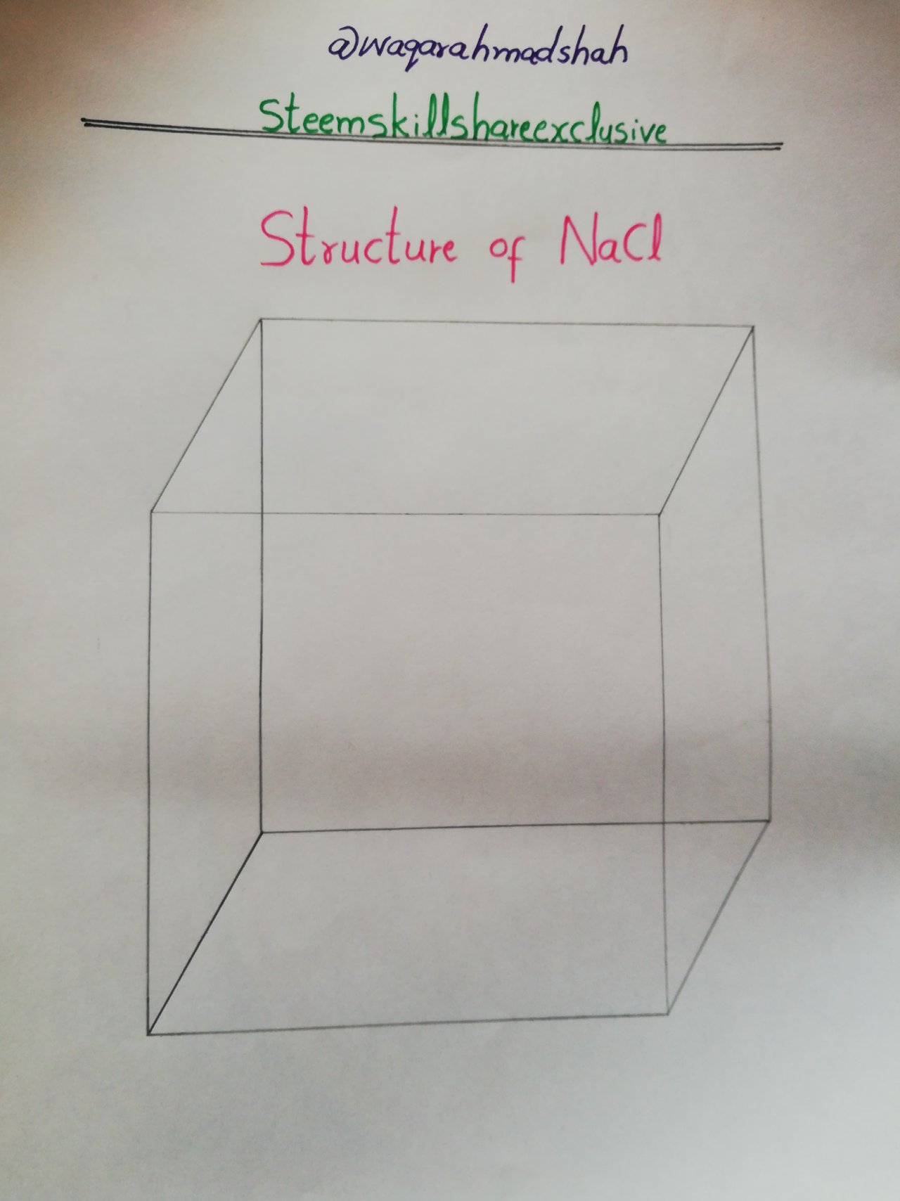 how to draw nacl crystal