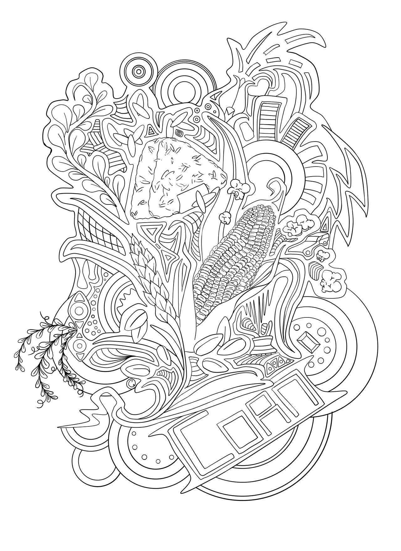 grains coloring pages