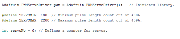 Adafruit Pca9685 Pwm Servo Driver Setup Arduino Library Use Shown With