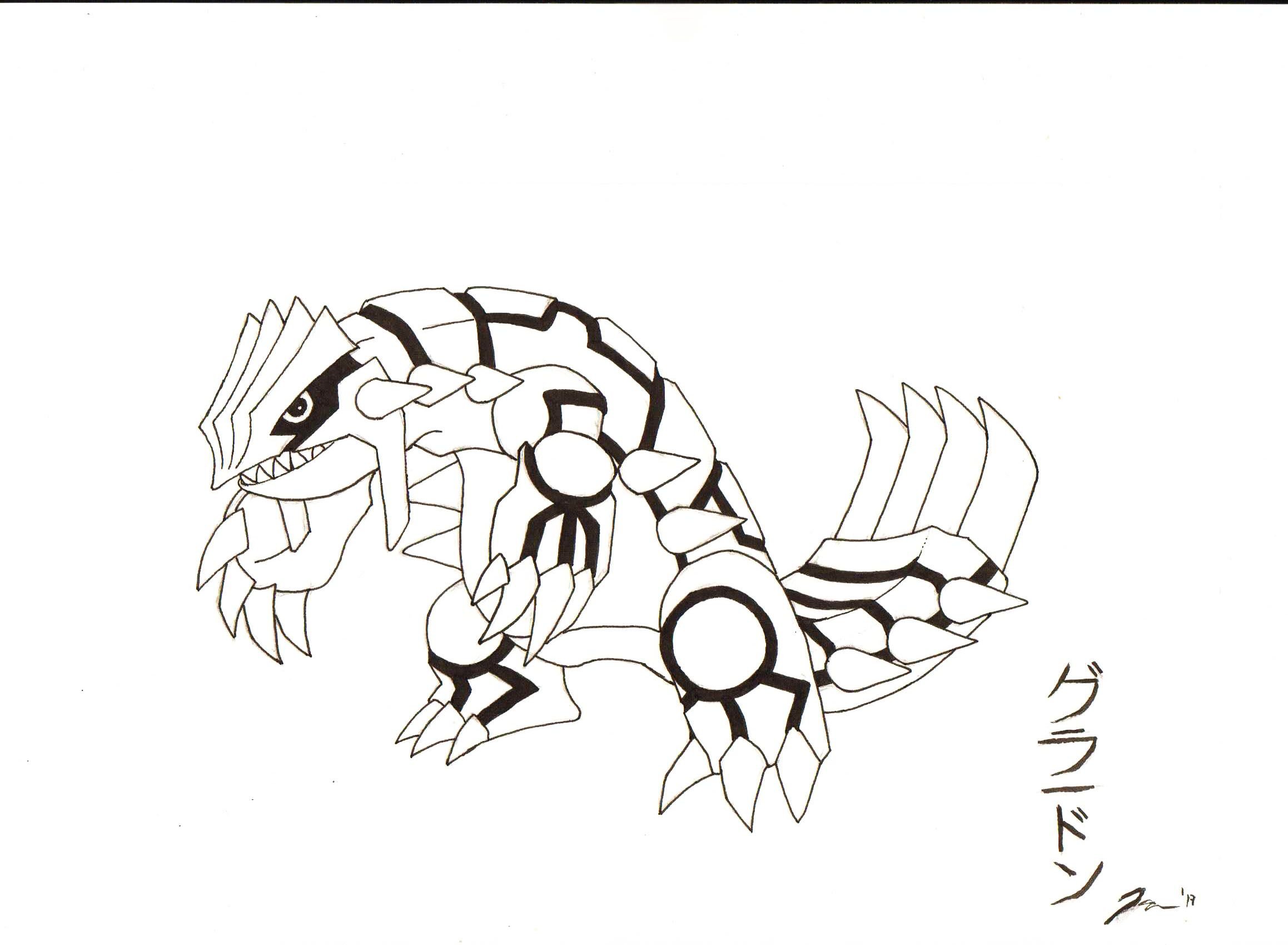 mega groudon coloring pages
