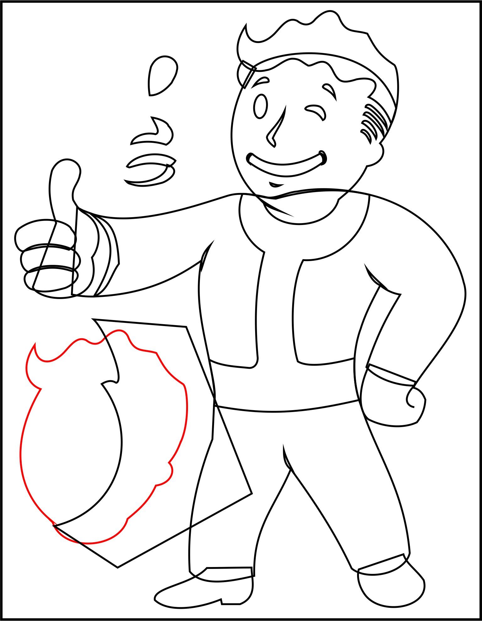 fallout vault boy coloring page