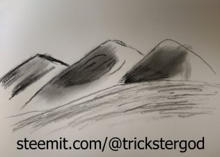 how to draw mountains charcoal