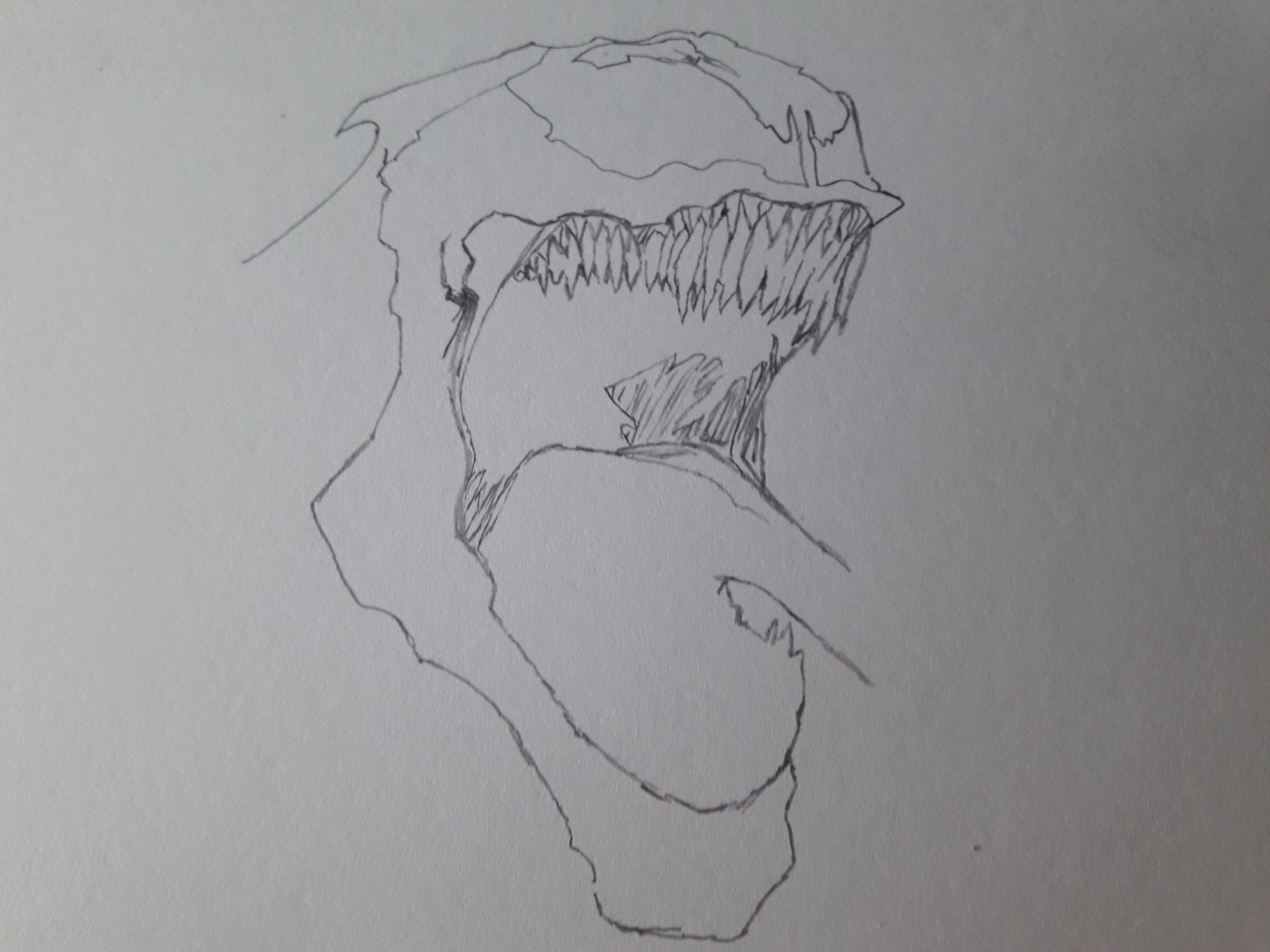 how to draw venom head step by step