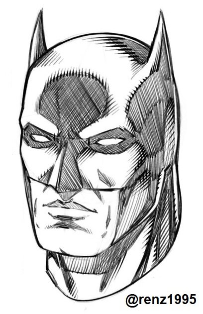 how to draw batman head easy