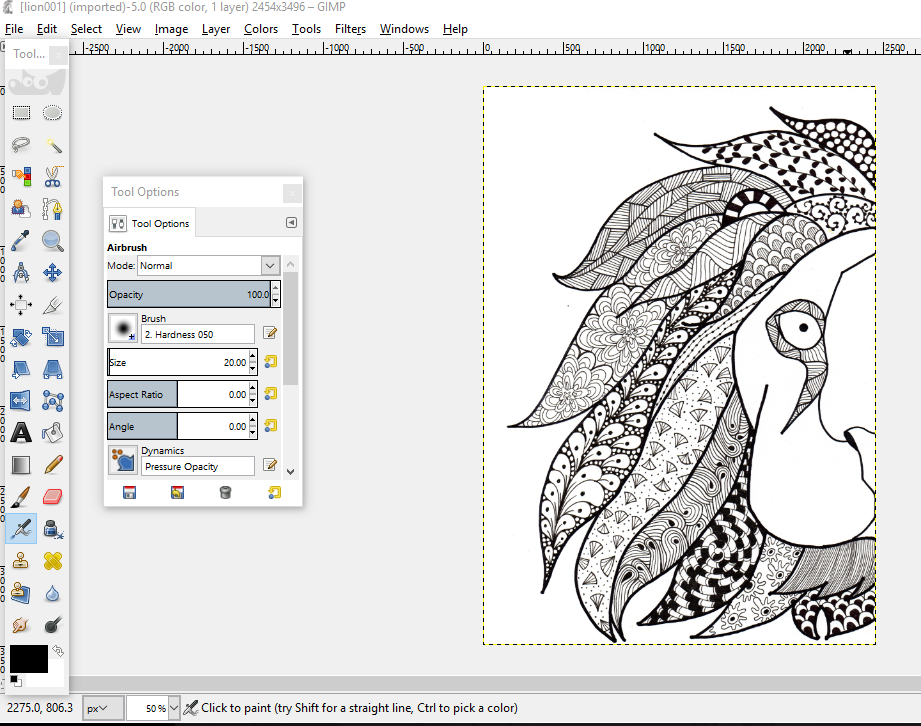 clean up a scanned drawing with gimp