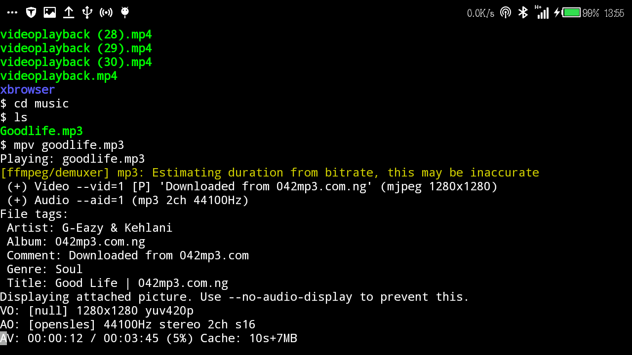 How to play .MP3 files from command line with Termux — Steemit