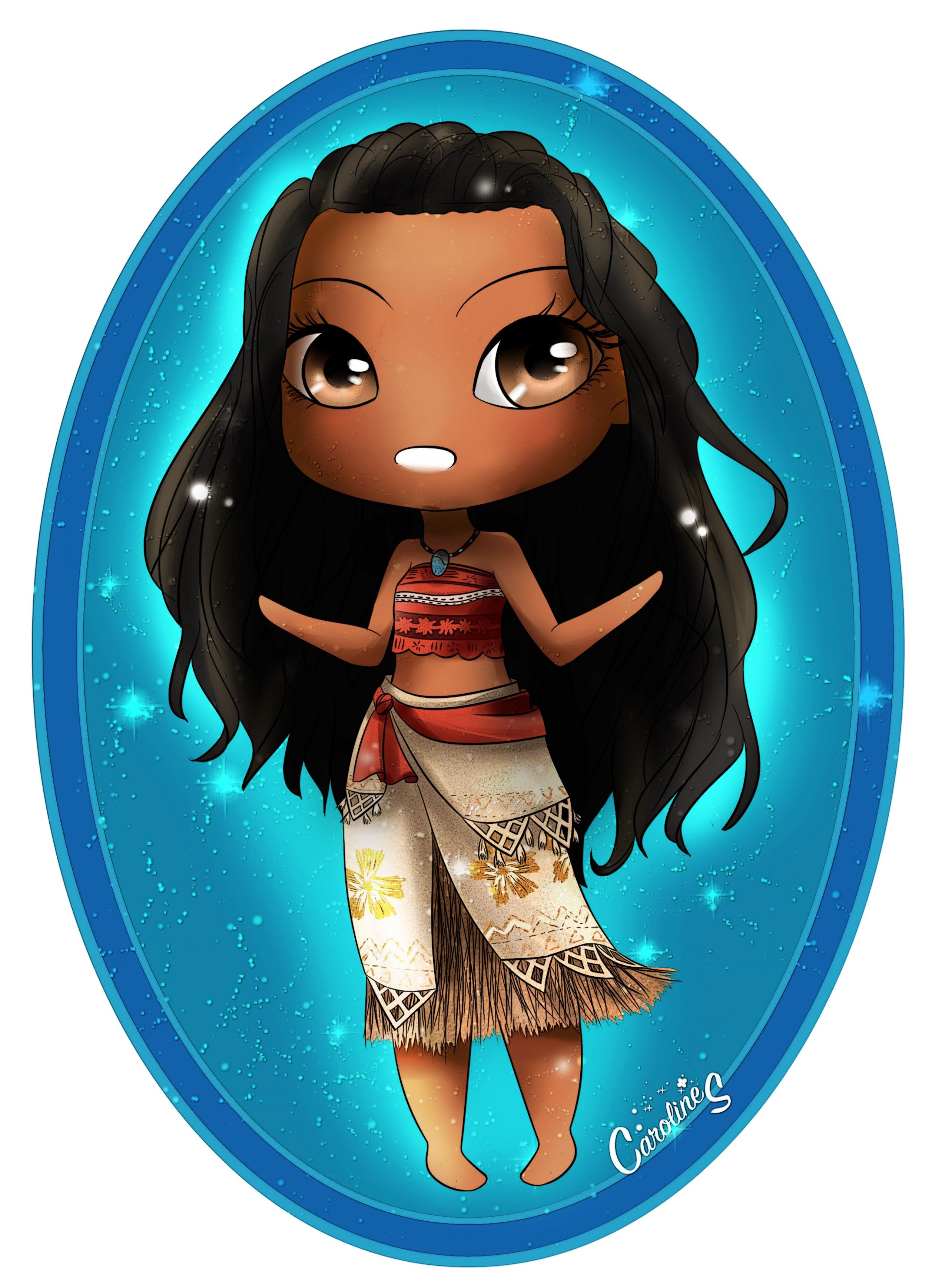how to draw chibi moana