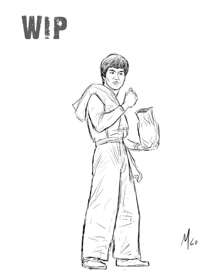 bruce lee coloring sheet