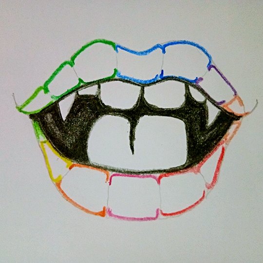 how to draw vampire lips