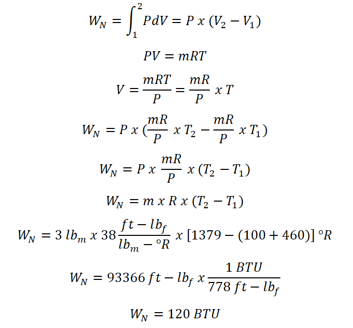 Review on Thermodynamic Processes with Sample Problem (English Units ...