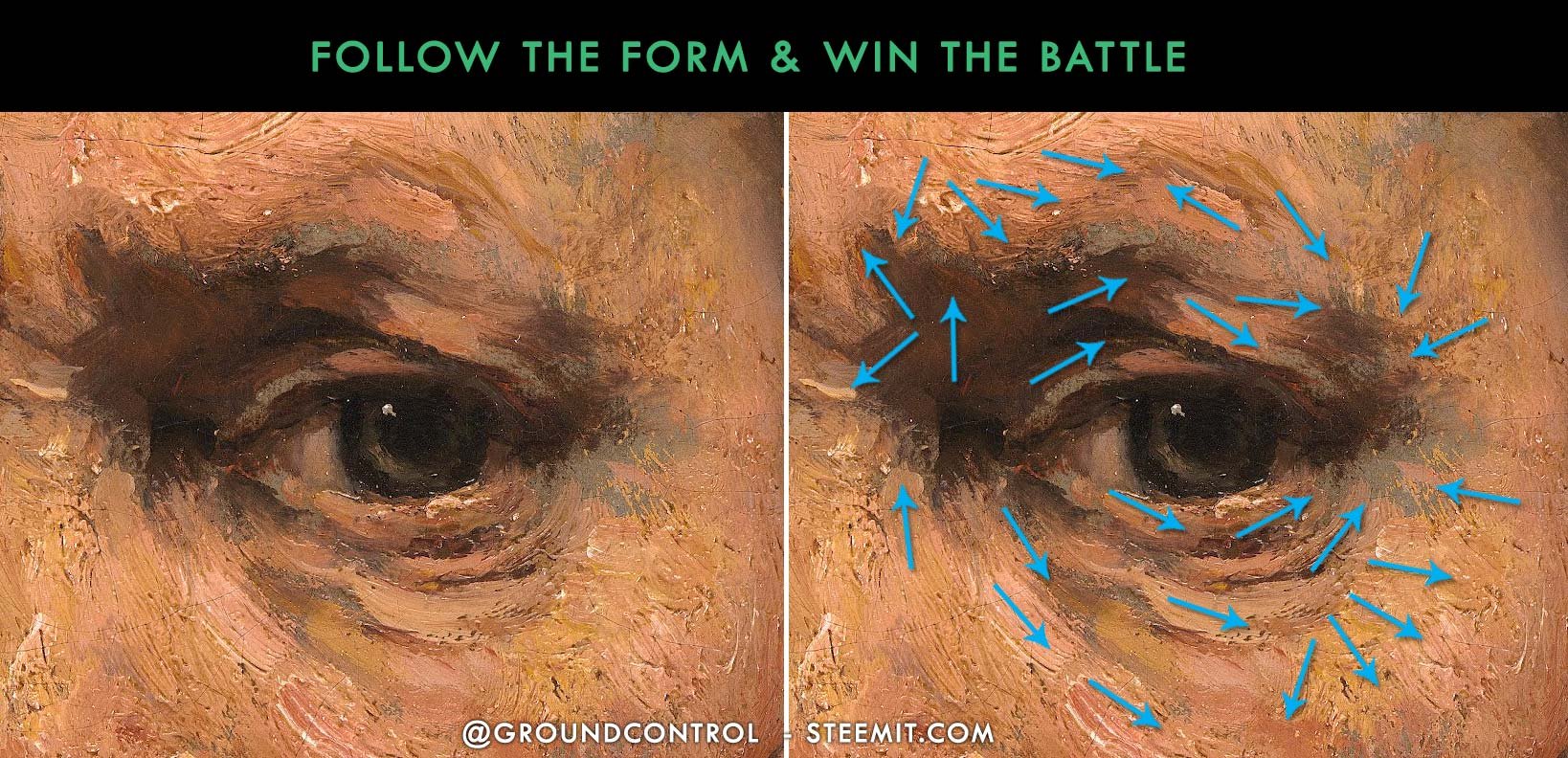 Drawing: A Study of Rembrandt's Eye in Charcoal - Step by Step ...