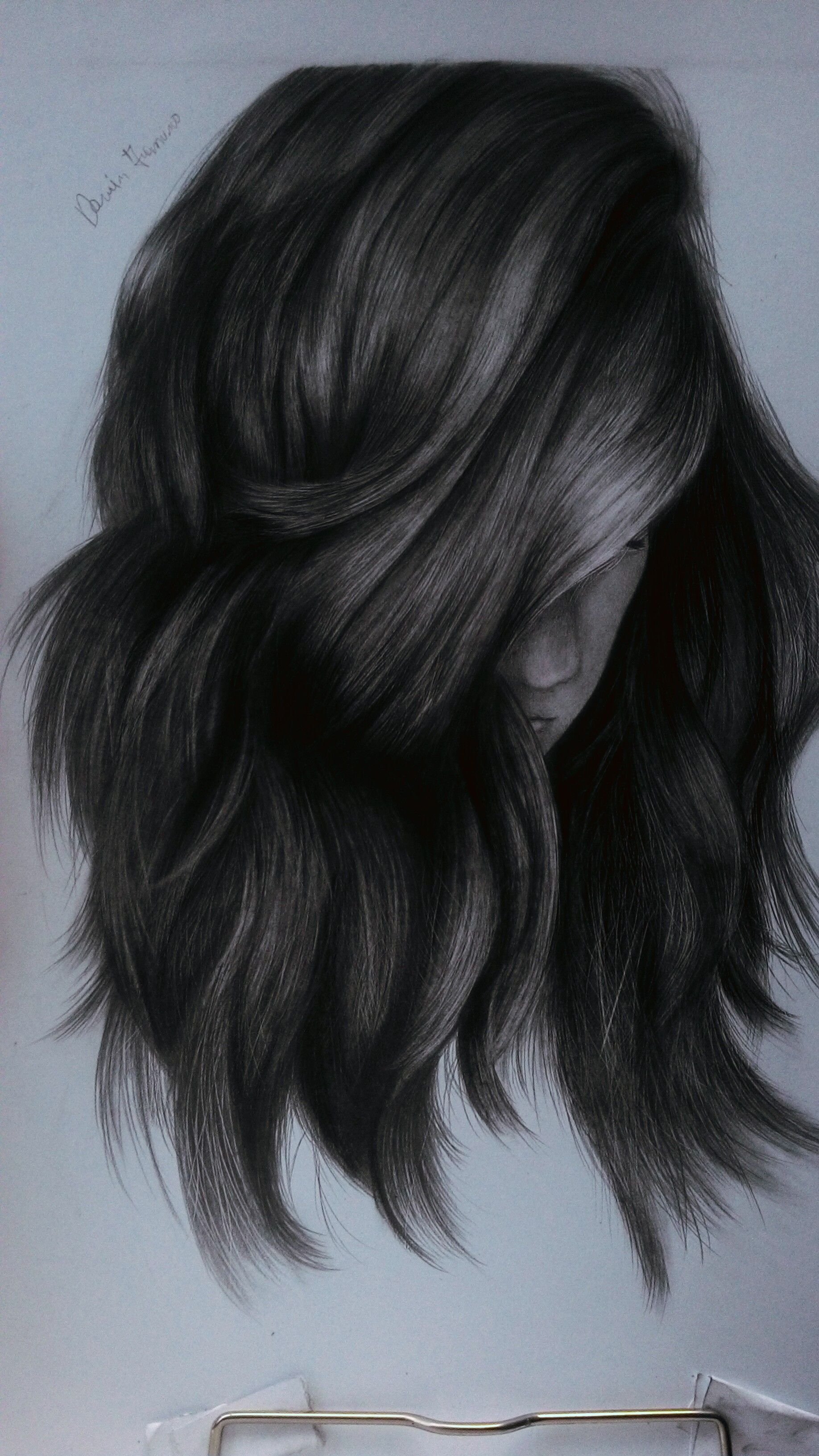 how to draw hair graphite