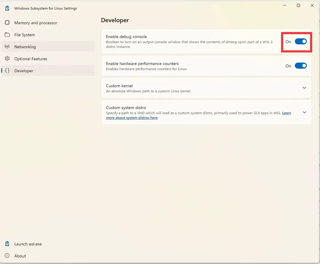 Enabling The Debug Console For Wsl2 Windows Subsystem For Linux
