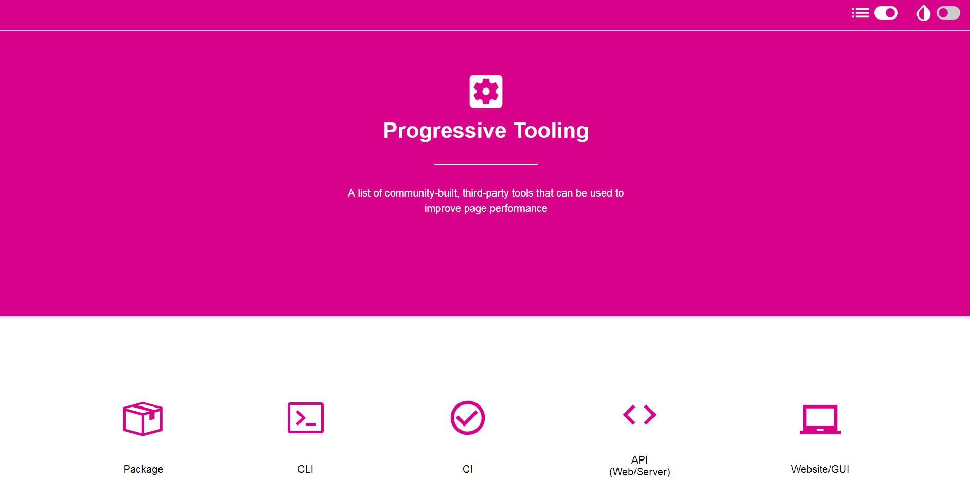 Progressive Tooling - Curated list of tools to improve web page ...