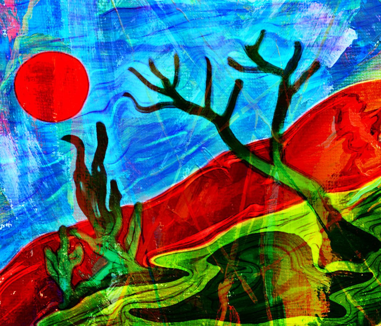 Here I share my original abstract art “lonely traveler”