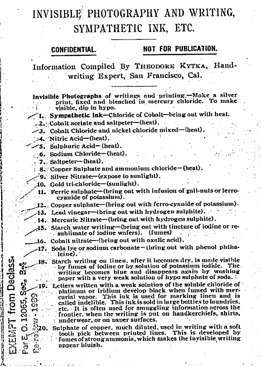 Invisible Writing: A Favorite of Children and Spies Alike