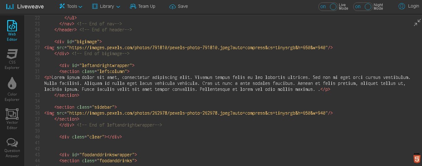 Web Page Layout Hand Coded From Scratch Html And Css 5277