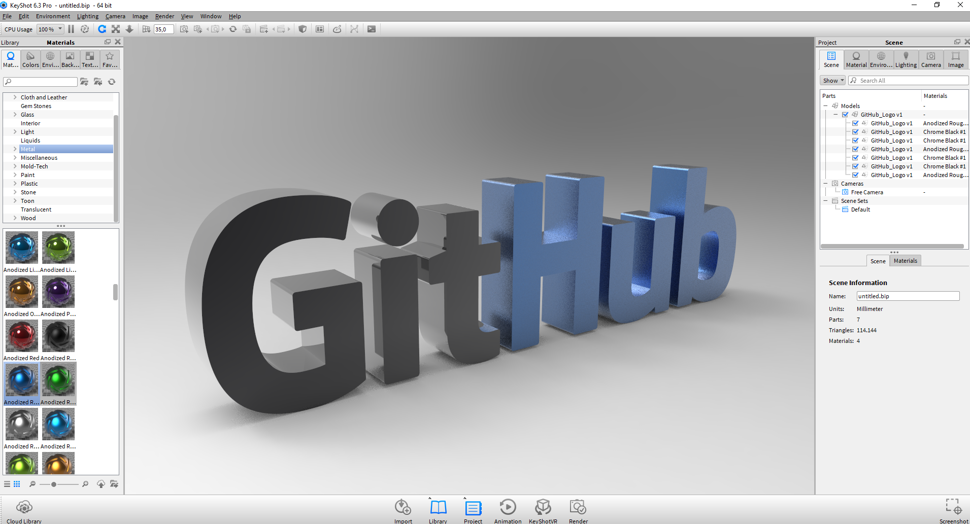 Github 3D Logo / Renders with High Glossy Materials — Steemit
