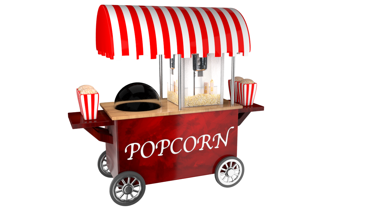 3D Model For Voster Coaster - Popcorn Stall