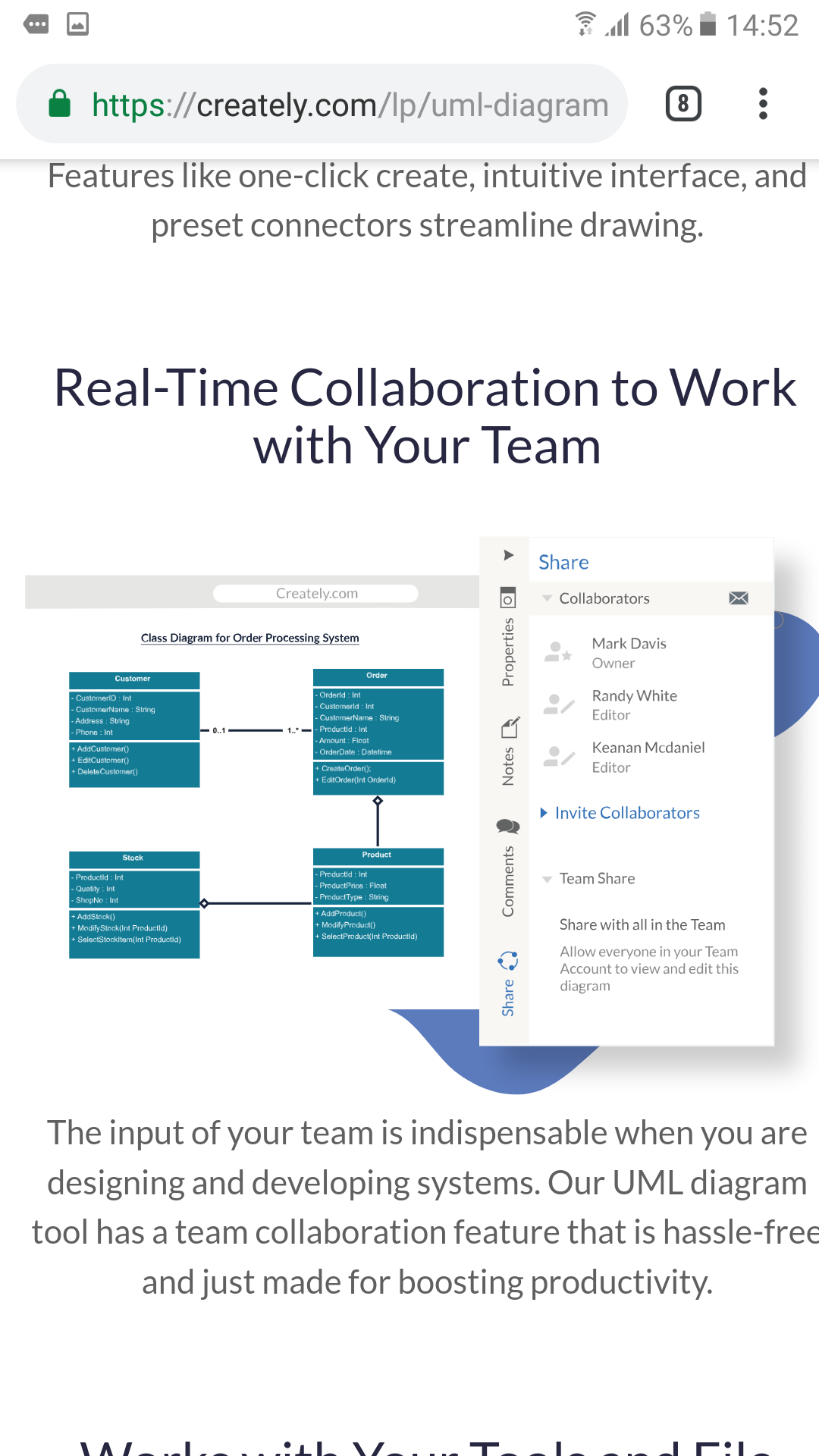 Creately - Mobile app +web portal were you can draw UML and diagrams ...