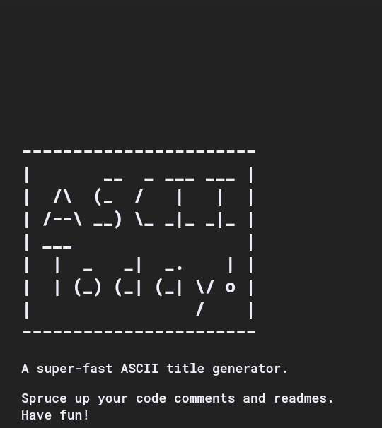 ASCII Today - Super-fast ASCII title generator to create nice ASCII ...