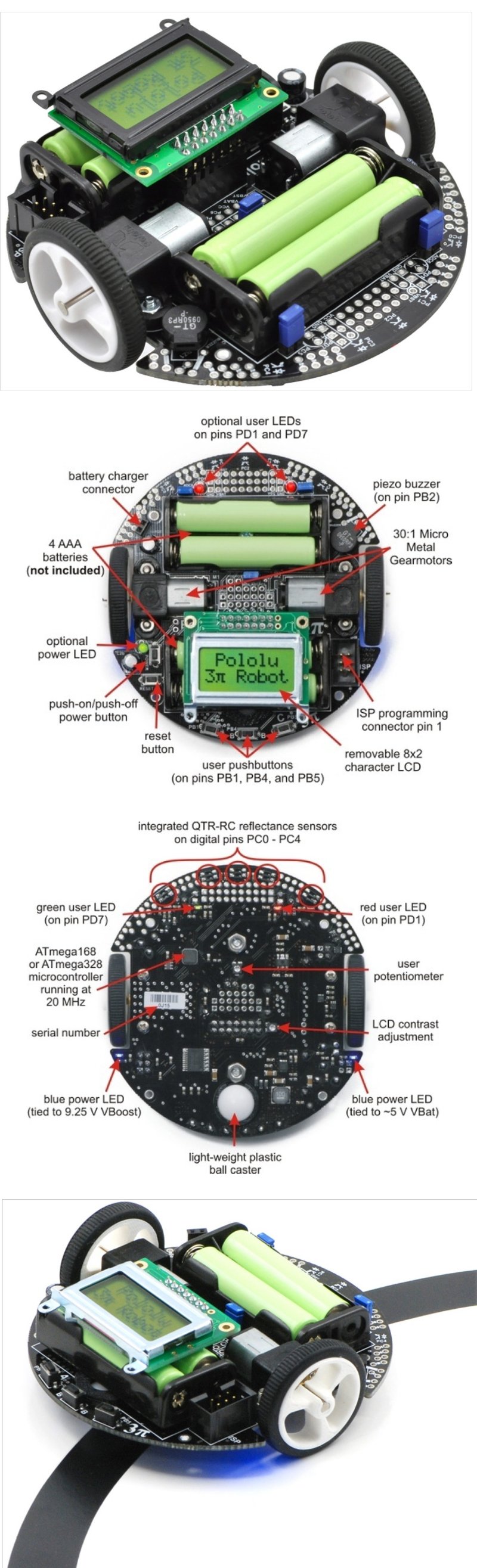 Pololu 3pi Robot - Fast robot for line tracking and labyrinth solution ...