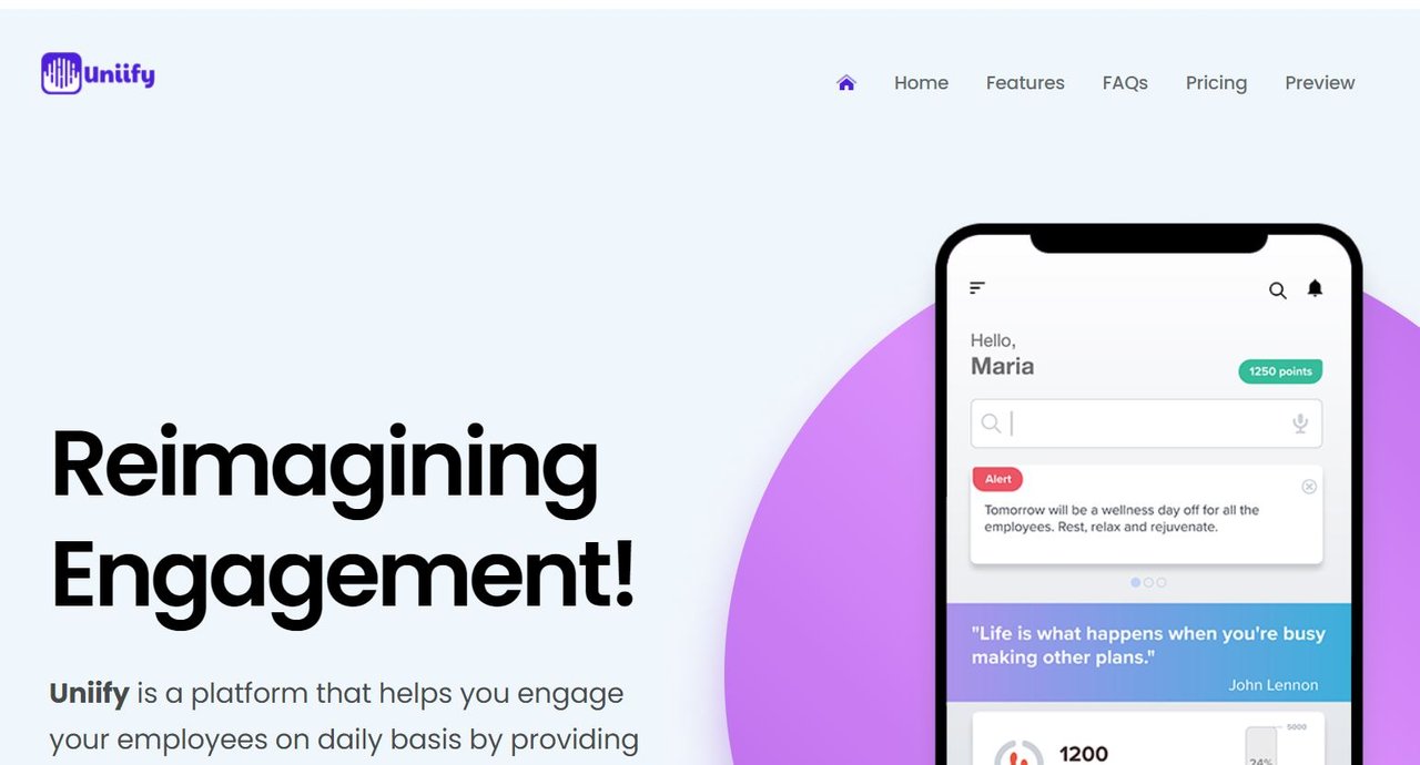 Uniify - 360° employee engagement platform | Steemhunt