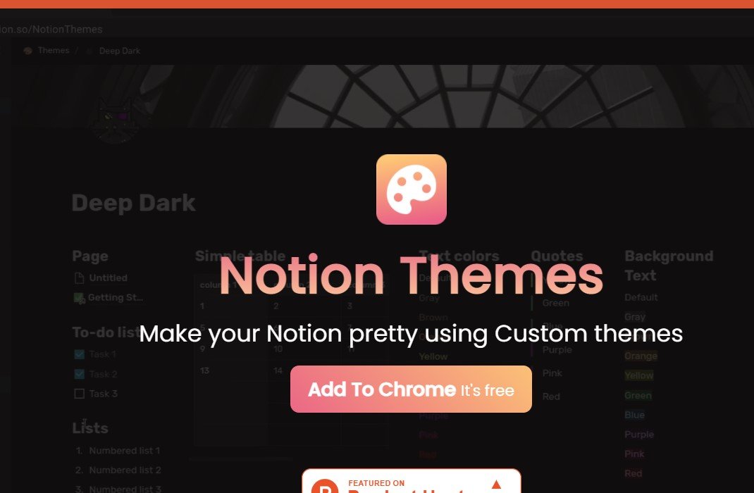 Notion Themes - Make your Notion pretty with custom themes | Steemhunt