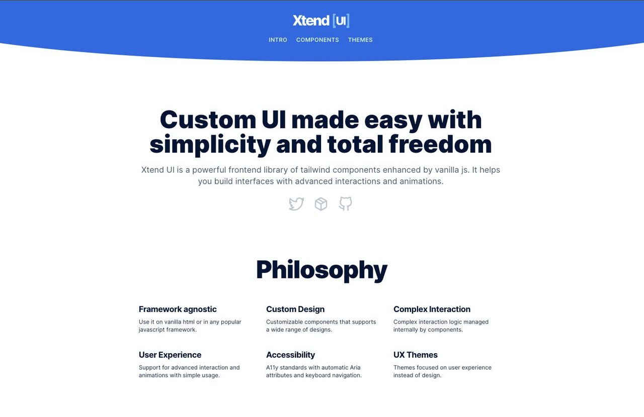 Xtend Ui Frontend Library Of Tailwind Components And Vanilla Js