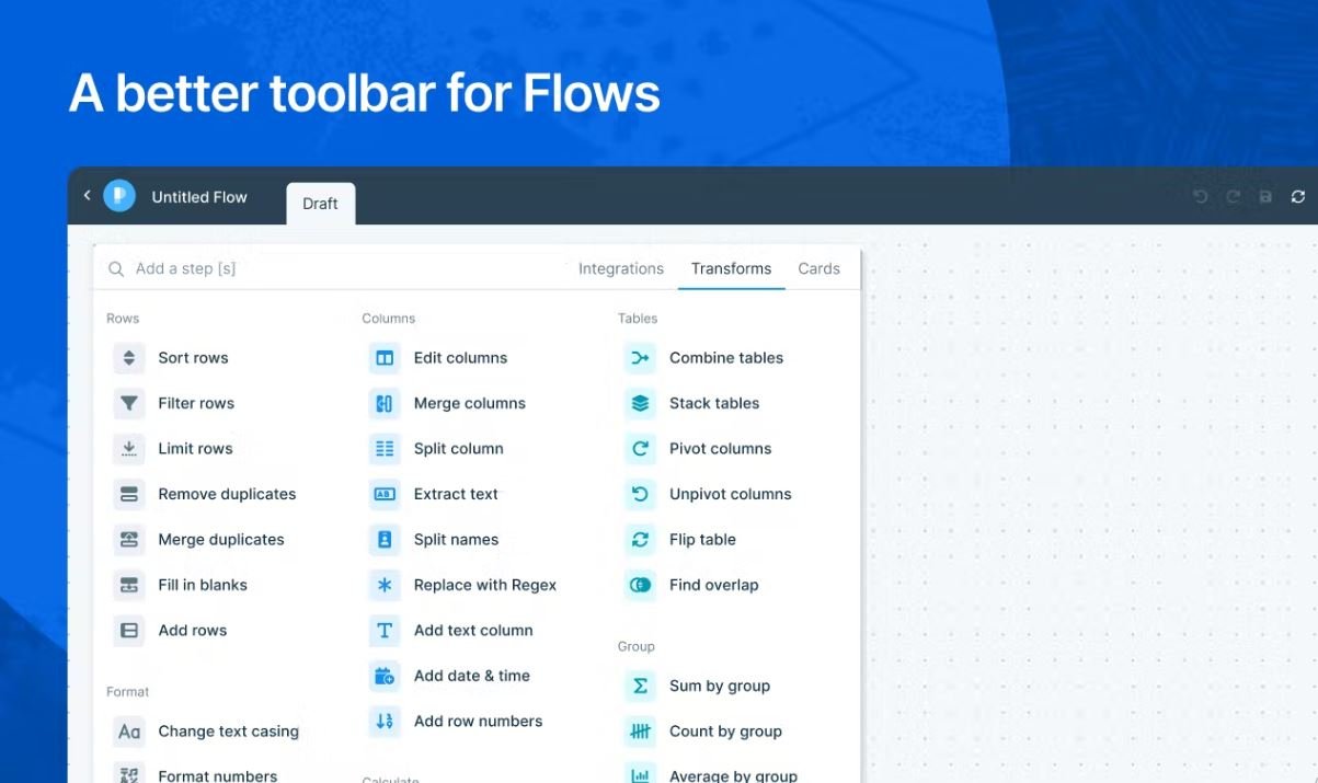Builder Toolbar - Parabola's super-powered toolbar for Flows | Steemhunt