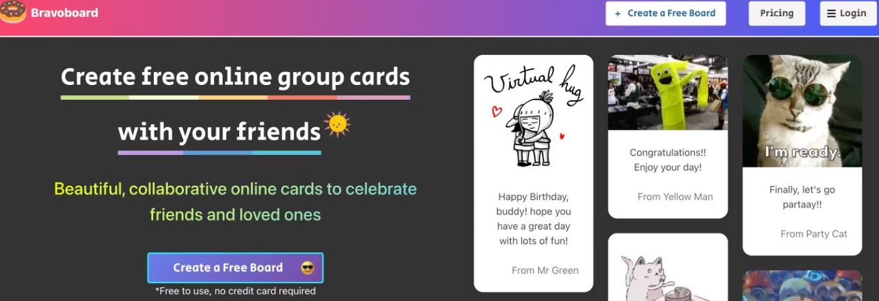 Bravoboard - Create free online group cards with your friends | Steemhunt