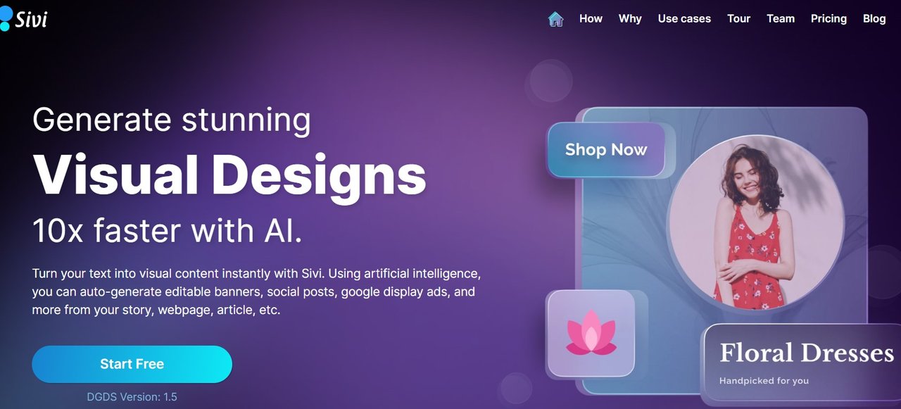 Sivi AI - Generative AI to magically turn text to visual designs | Steemhunt