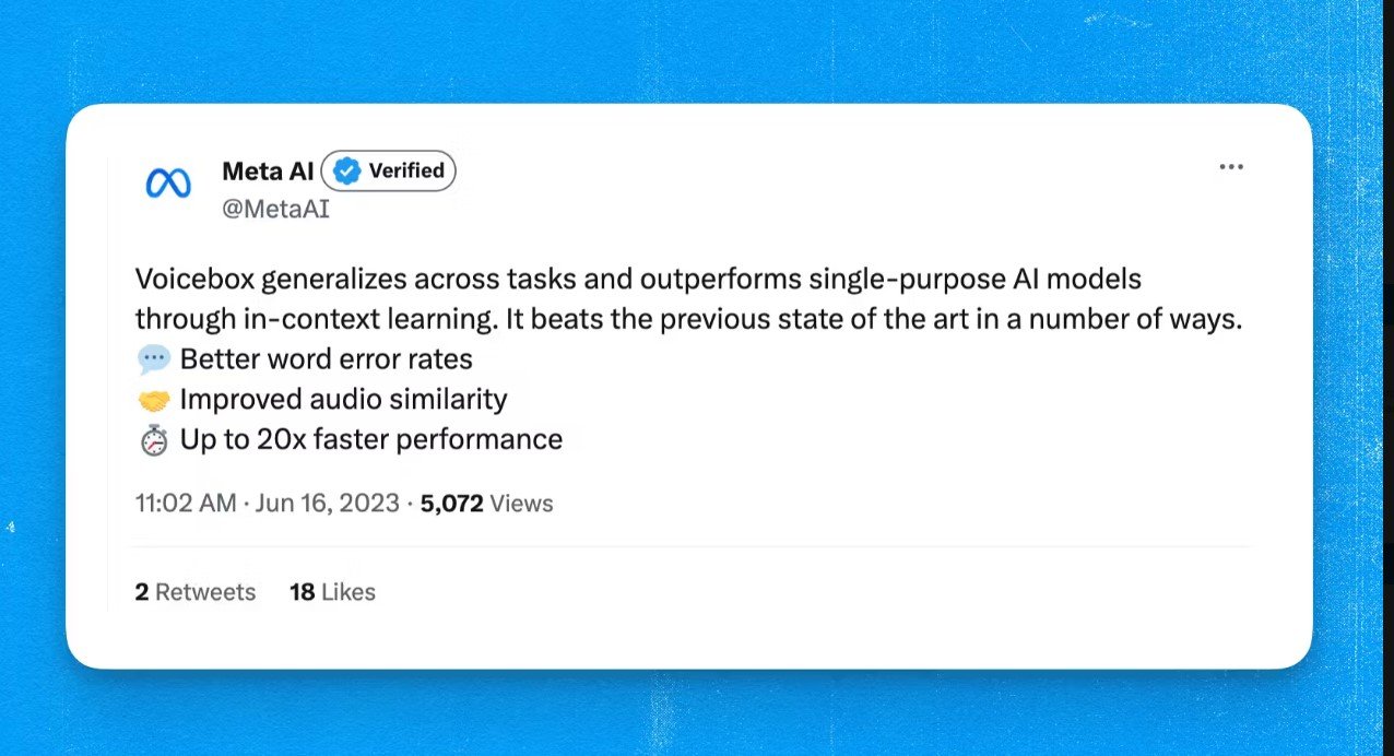 Voicebox - An all-in-one generative Al model for speech | Steemhunt