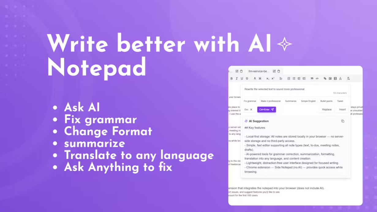 Free Online Notepad - No Login, Auto-Save & AI Notepad Online | Steemhunt