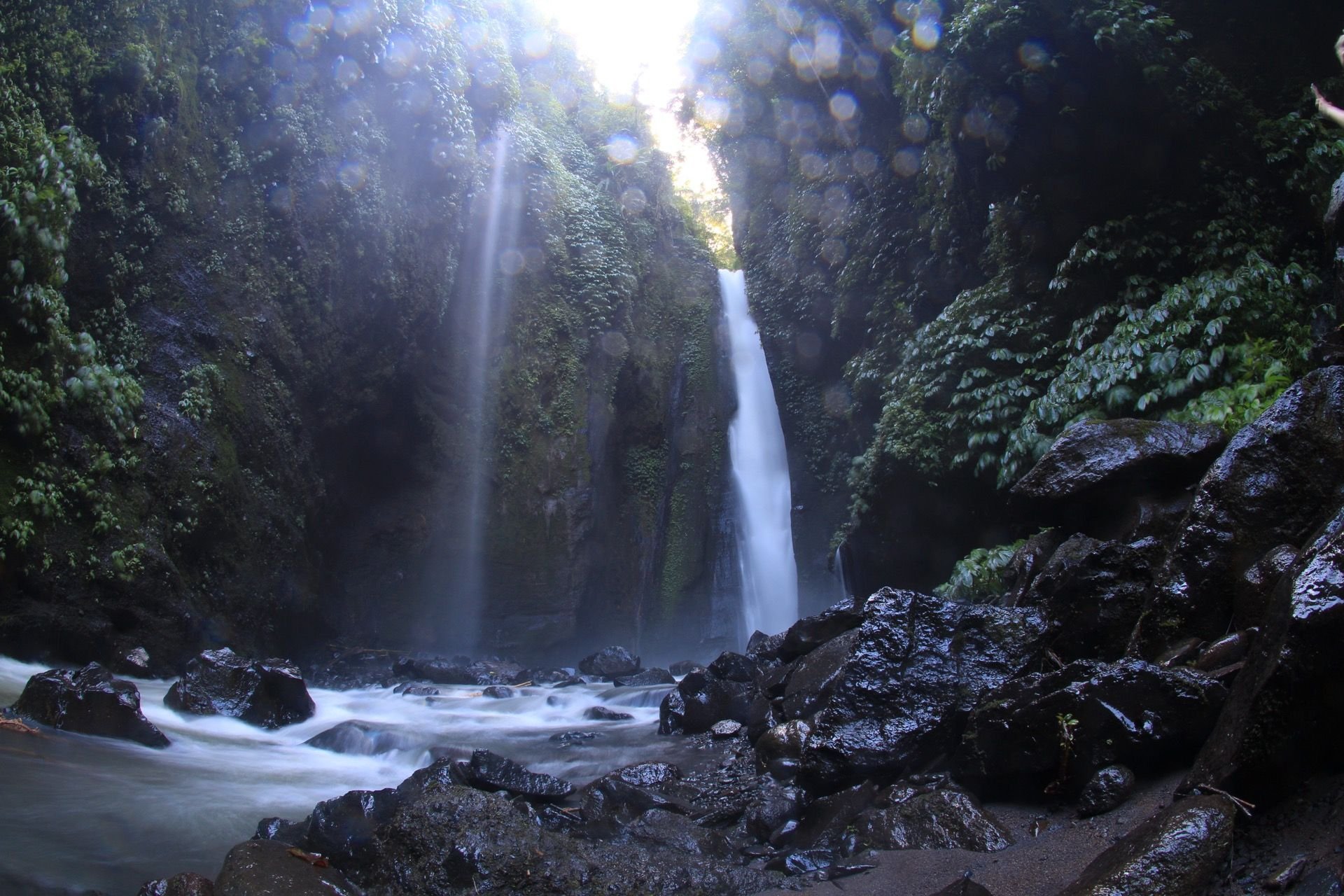 Fiji Waterfalls With People