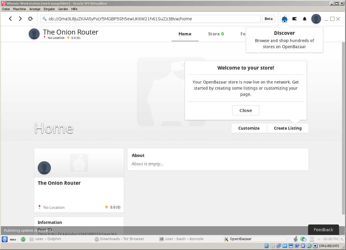 How To Install And Use Openbazaar 2 Anonymously Over Tor Inside Whonix Workstation By Gousasin