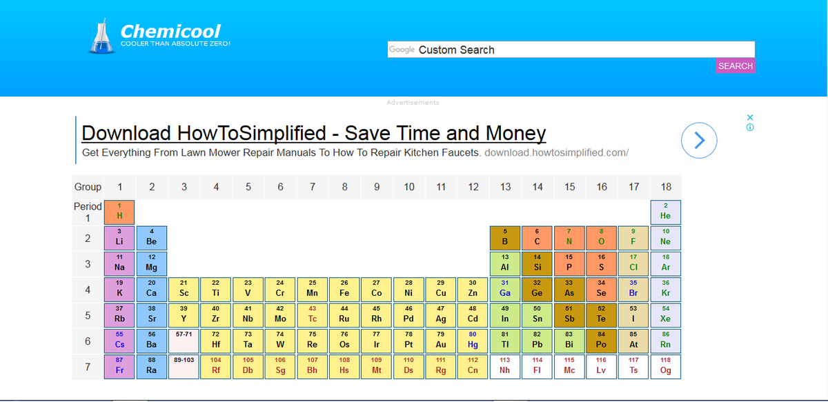 Chemicool Periodic Table - An interactive open source science project ...