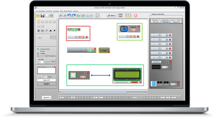 Arduino Simulator Drag And Draw The Arduino Simulator Simulates The Io Of A Arduino Board