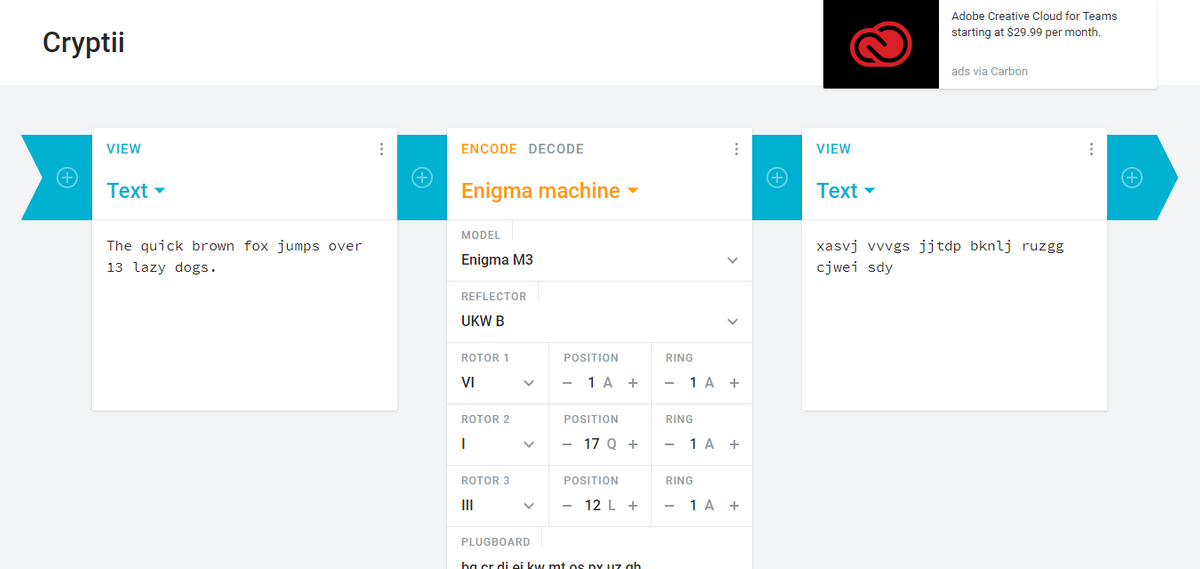 Cryptii - Modular conversion, encoding and encryption online | Steemhunt