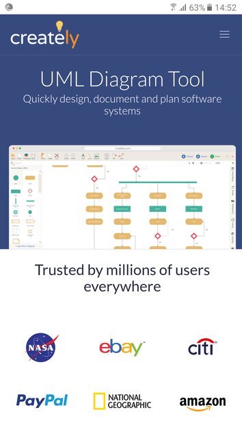 Creately - Mobile app +web portal were you can draw UML and diagrams ...