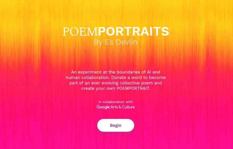 Poem Portraits - Google's Poetry Algorithm, Generate an Exclusive Poem ...