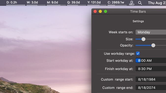 Time Bars - Adds multiple timeframe progress bars to your macOS menu ...