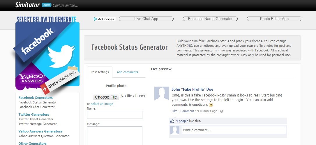 Simitator - Faux Social Media Generator | Steemhunt